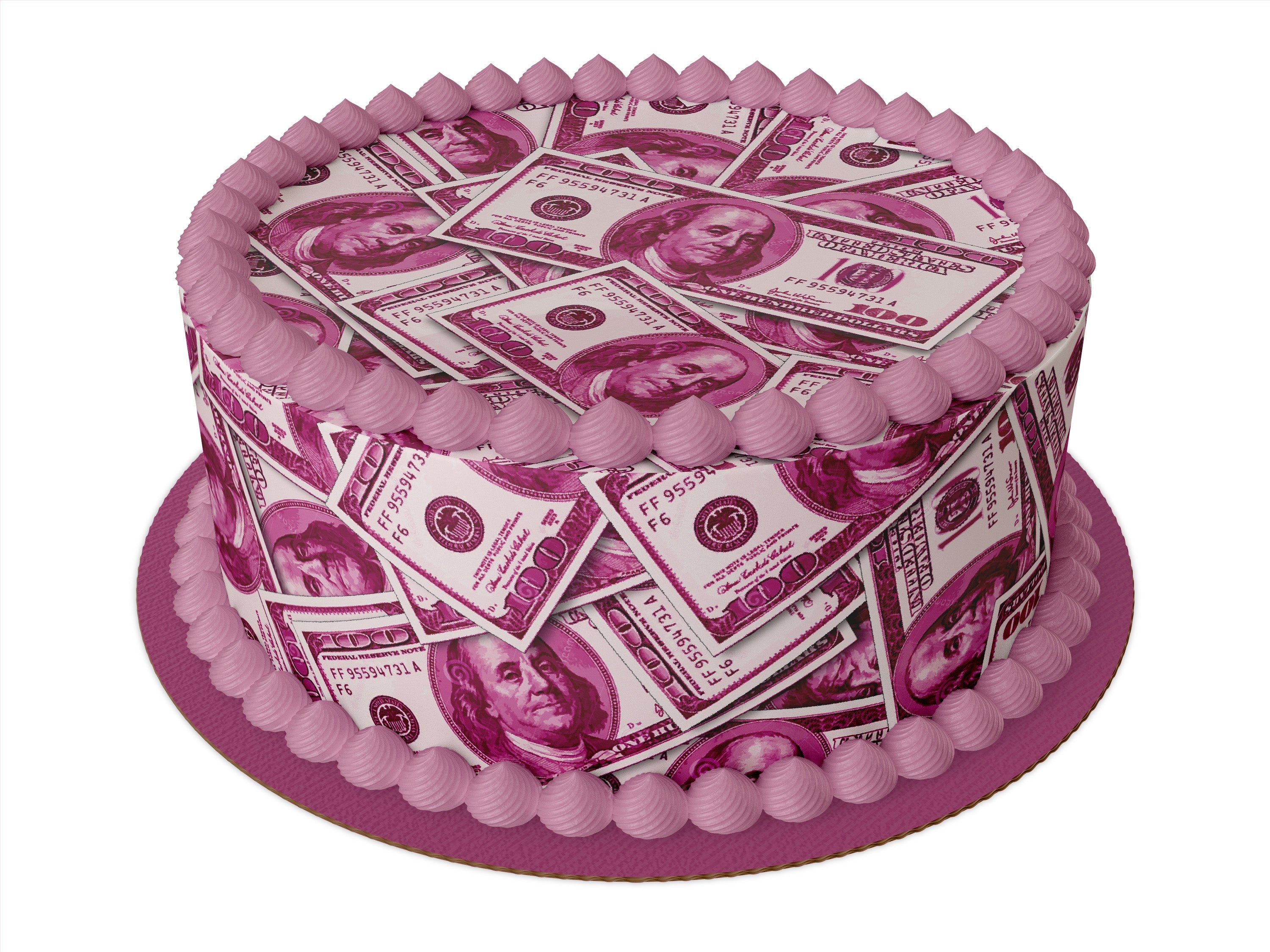 Edible Pink Bills Cake Topper - Money Theme Canada – Edible Final Touch
